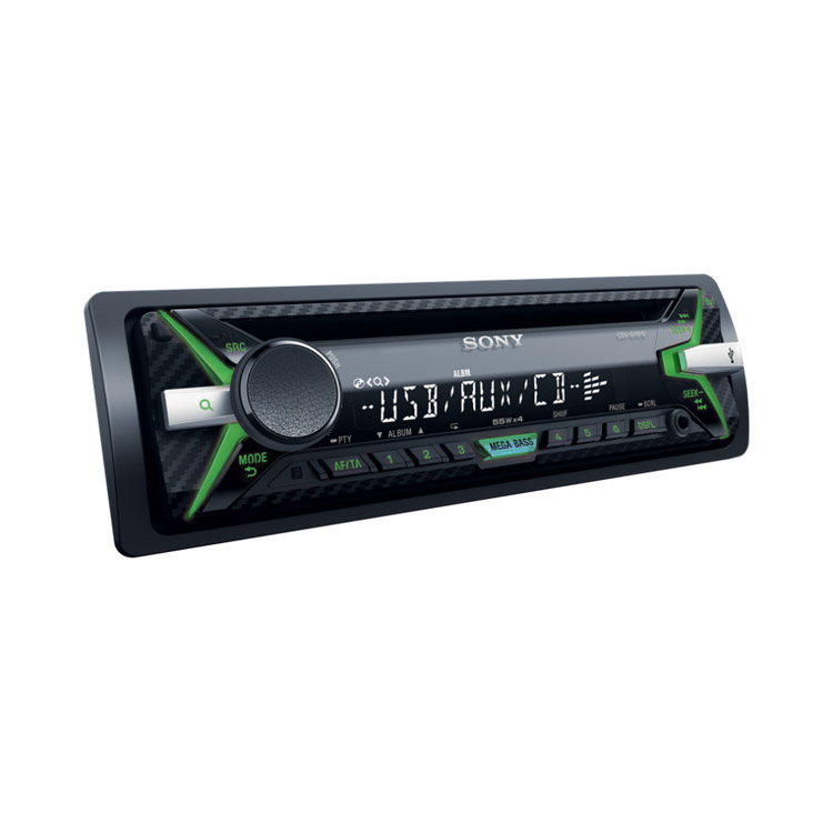 Car audio SONY, 1DIN with CD and USB, green CDXG1102U.EUR | TSS GROUP
