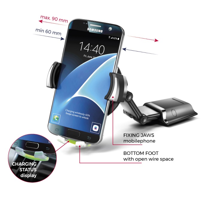 BURY phone holder with USB for cars POWERKIT USB | TSS GROUP