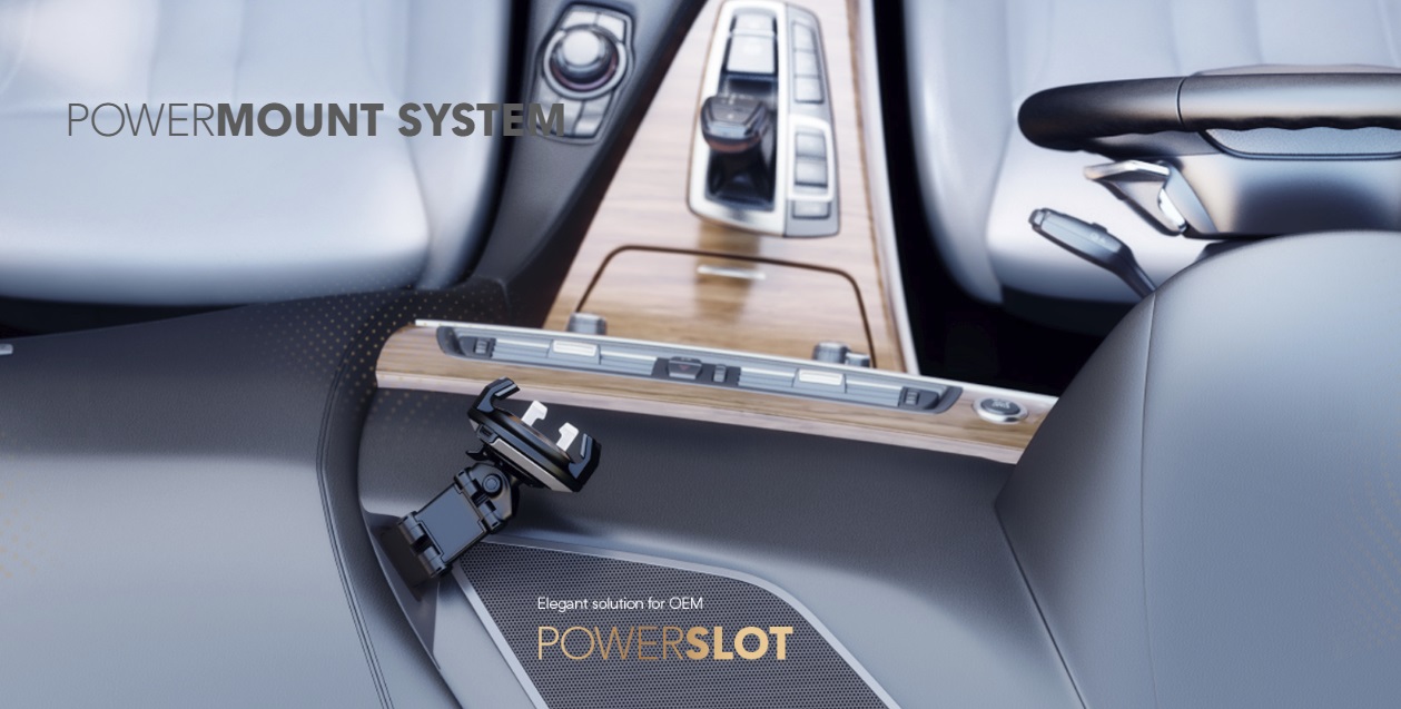 BURY phone holder with USB for cars POWERKIT USB | TSS GROUP