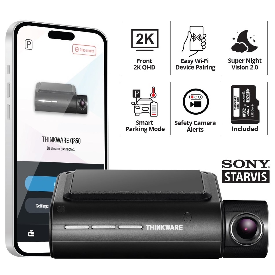 Thinkware Q850 Dashcam 2K WiFi GPS BT Hotspot | TSS GROUP